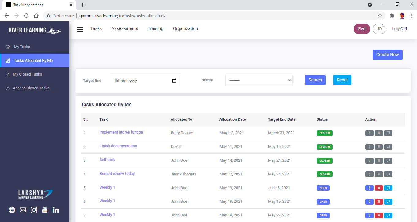 Lakshya River Learning